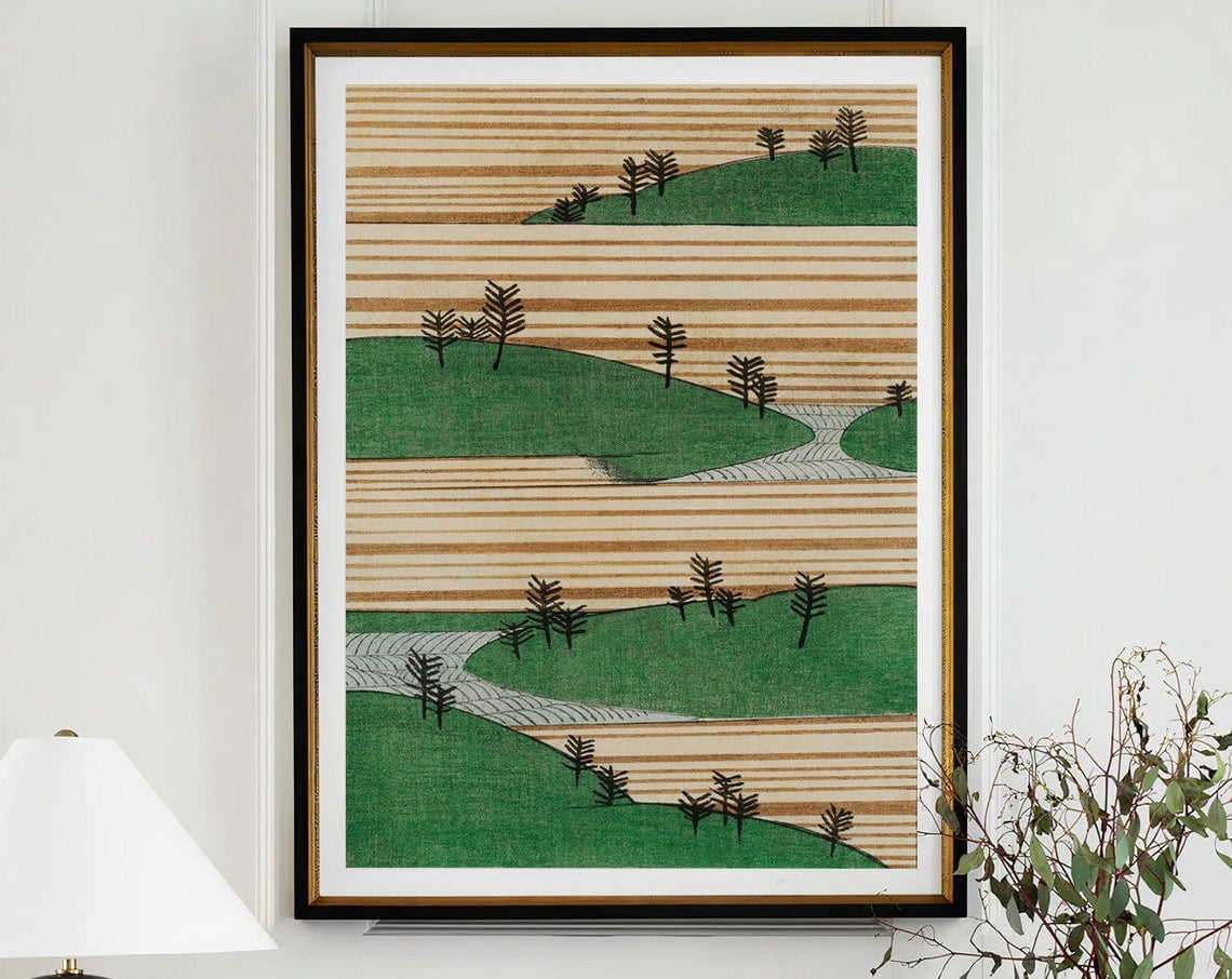 Kna Prints - 1 Pc Poster Island Trees Pattern Watanabe Seitei Japanese ...