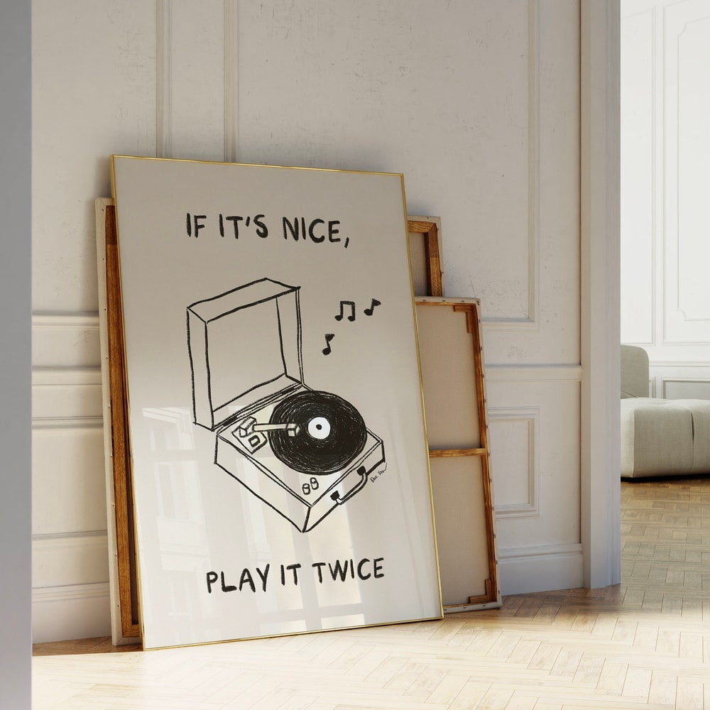 Kna Prints - 1 Pc Poster If It‘S Nice Play It Twice Wall Art, Retro ...