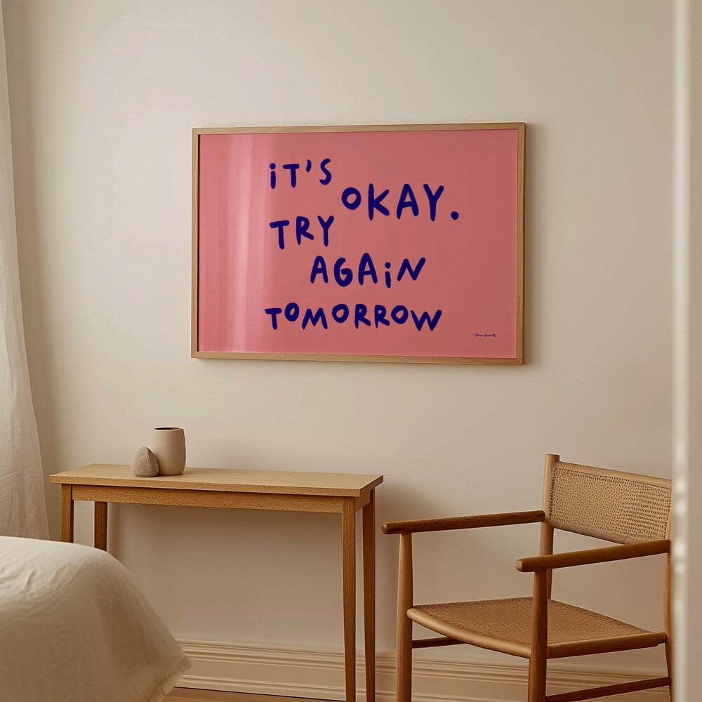 Kna Prints - 1 Pc Poster It‘S Okay Try Again Tomorrow Wall Art, Retro ...