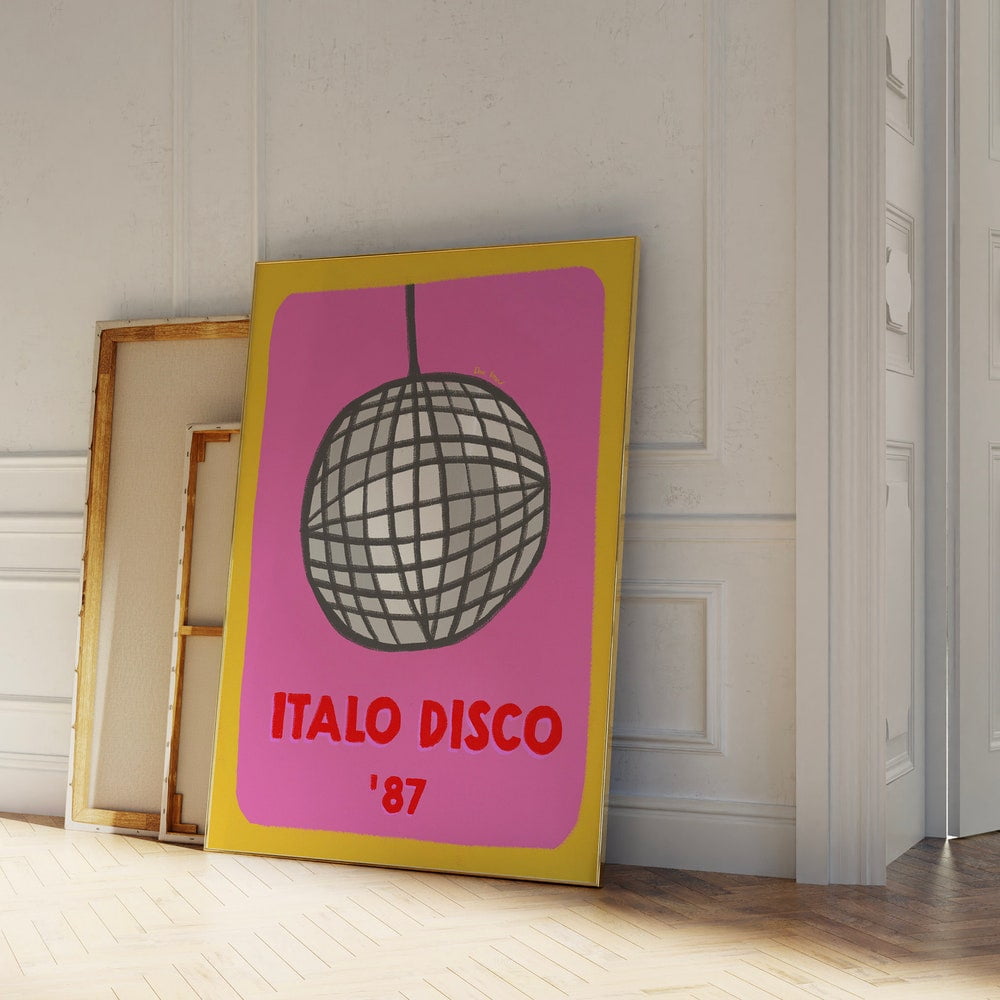 Kna Prints - 1 Pc Poster Italo Disco Wall Art, Disco Ball Print, Retro ...