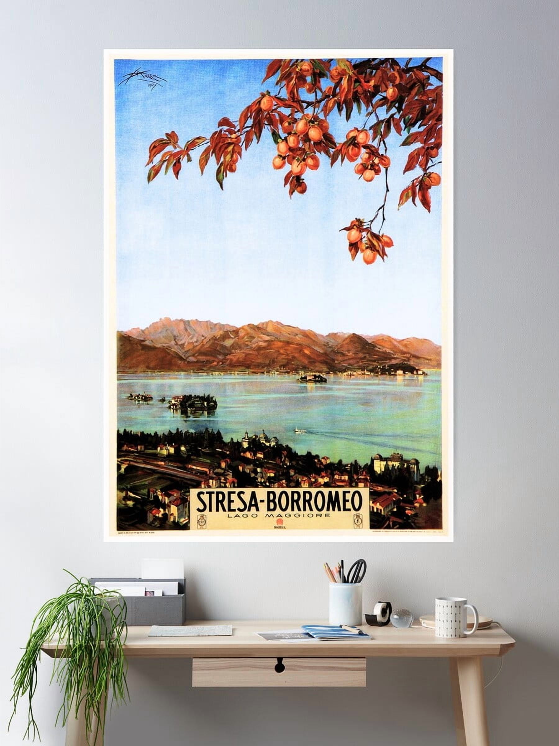 Kna Prints - 1 Pc Poster Italy Stresa Borromeo Scenic Island Vintage Italian Travel, UNFRAMED ...