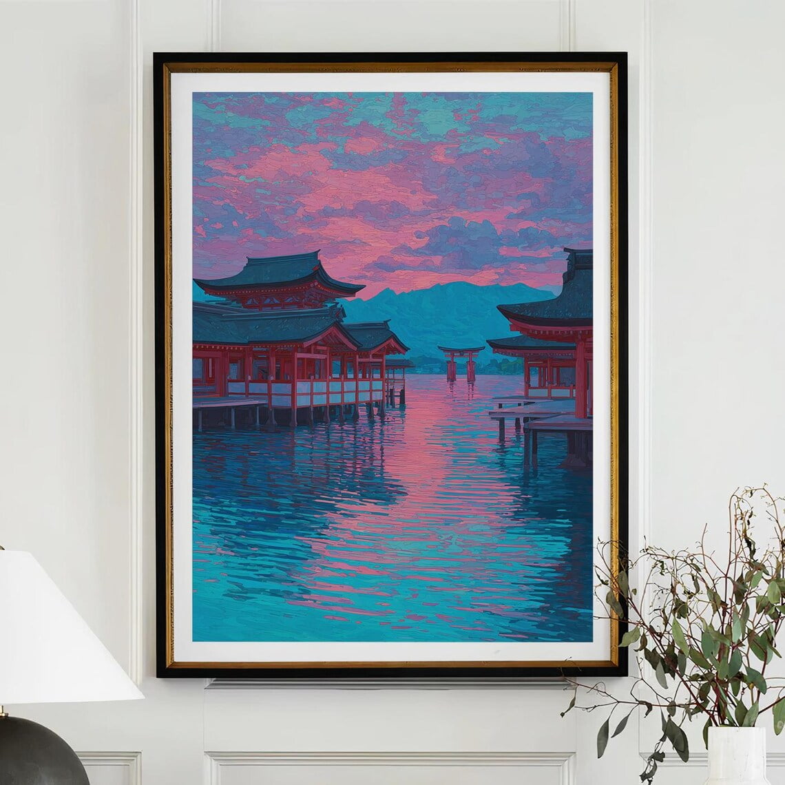Kna Prints - 1 Pc Poster Itsukushima Miyajima Japan Landscape Painting ...