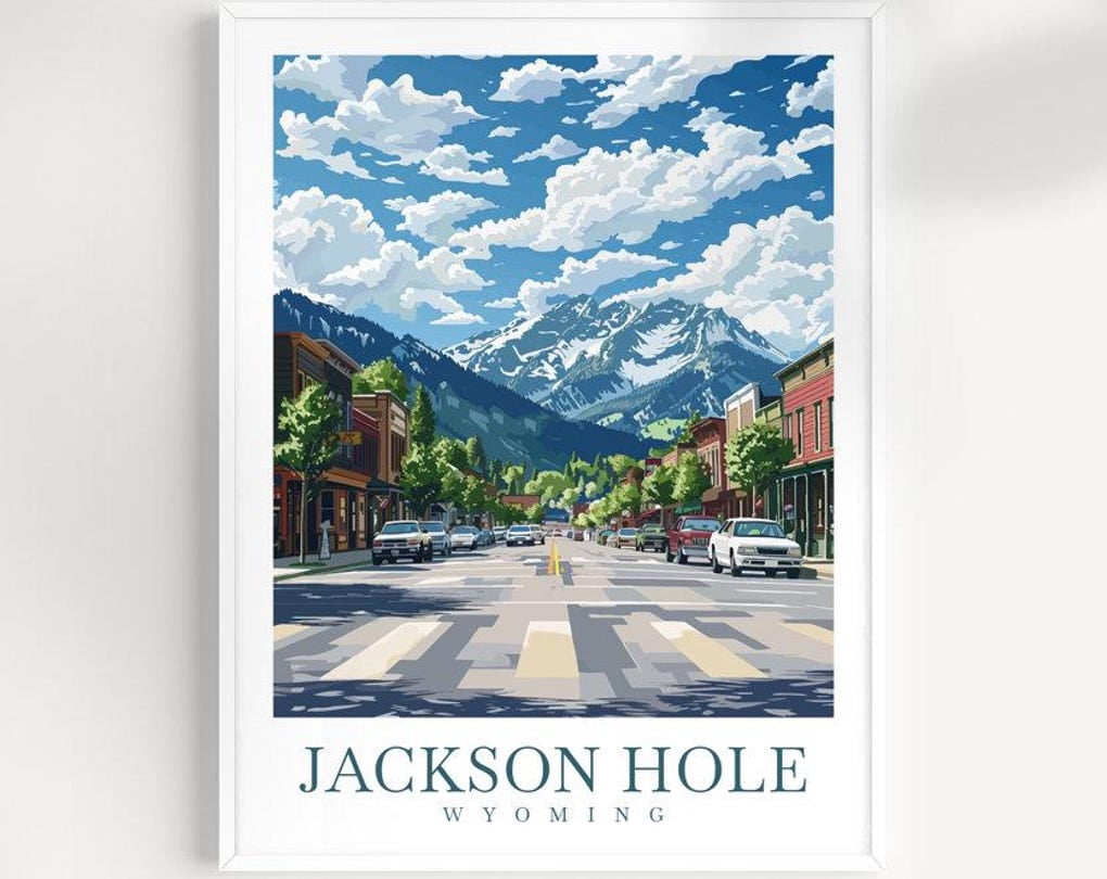 Kna Prints - 1 Pc Poster Jackson Hole Travel Print Wall Art Jackson ...