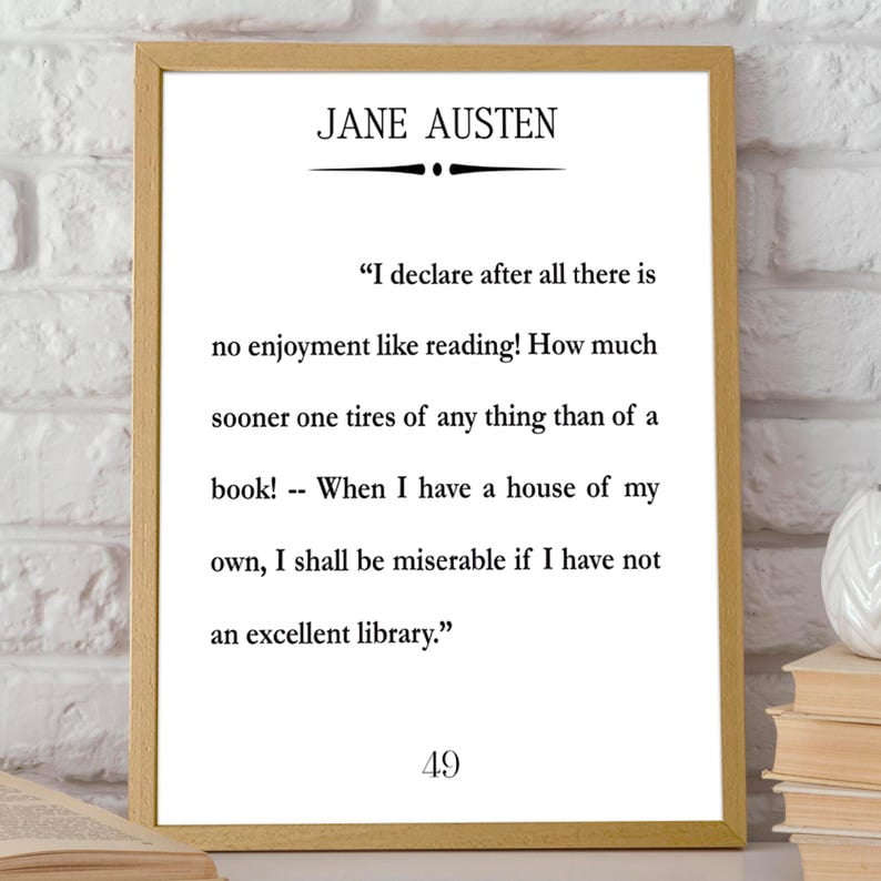 Kna Prints - 1 Pc Poster Jane Austen Quote Pride And Prejudice Quote ...