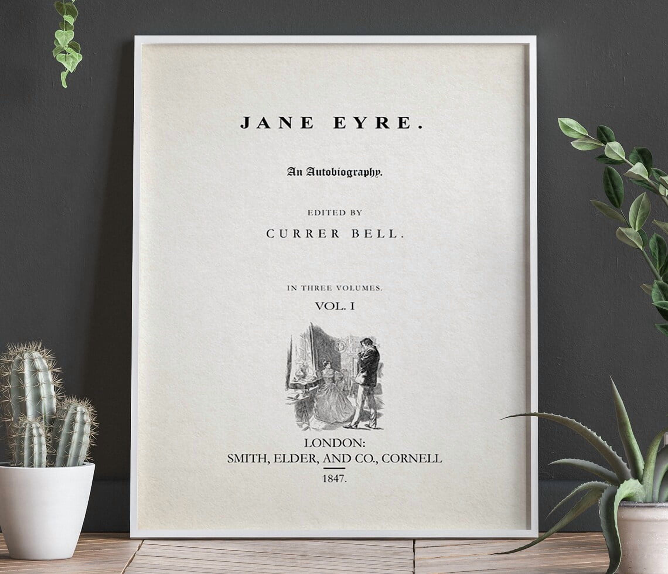 Kna Prints - 1 Pc Poster Jane Eyre Charlotte Brontã« Book Title Page ...