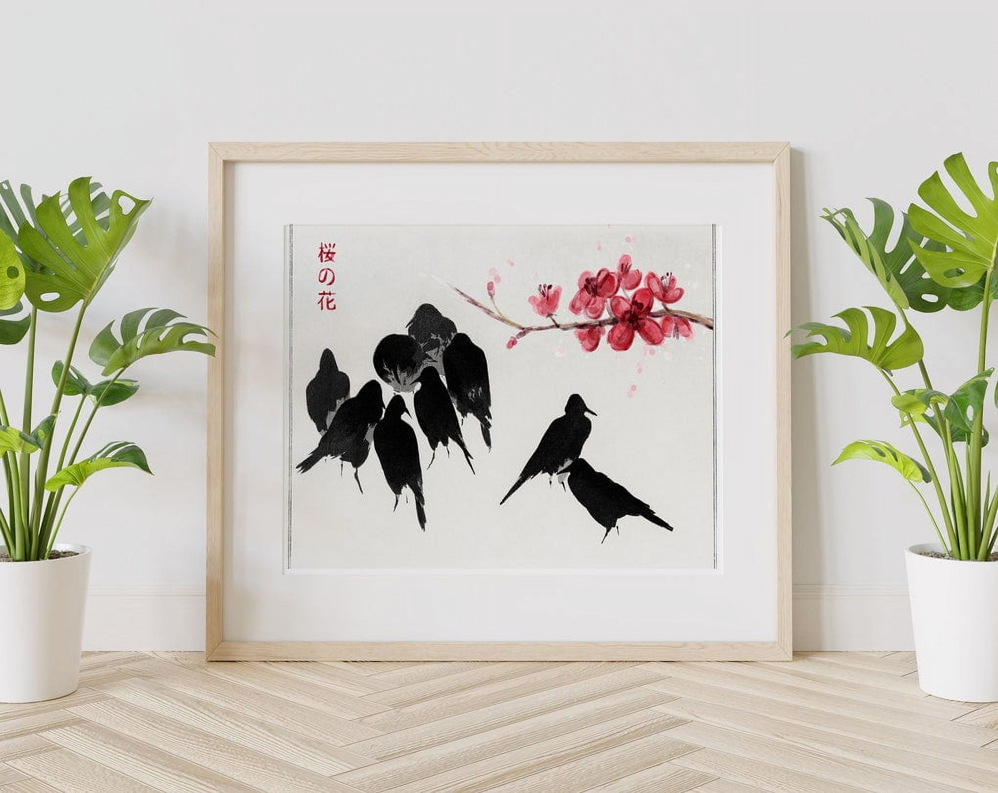 Kna Prints - 1 Pc Poster Japanese Black Raven Illustration, Vintage ...