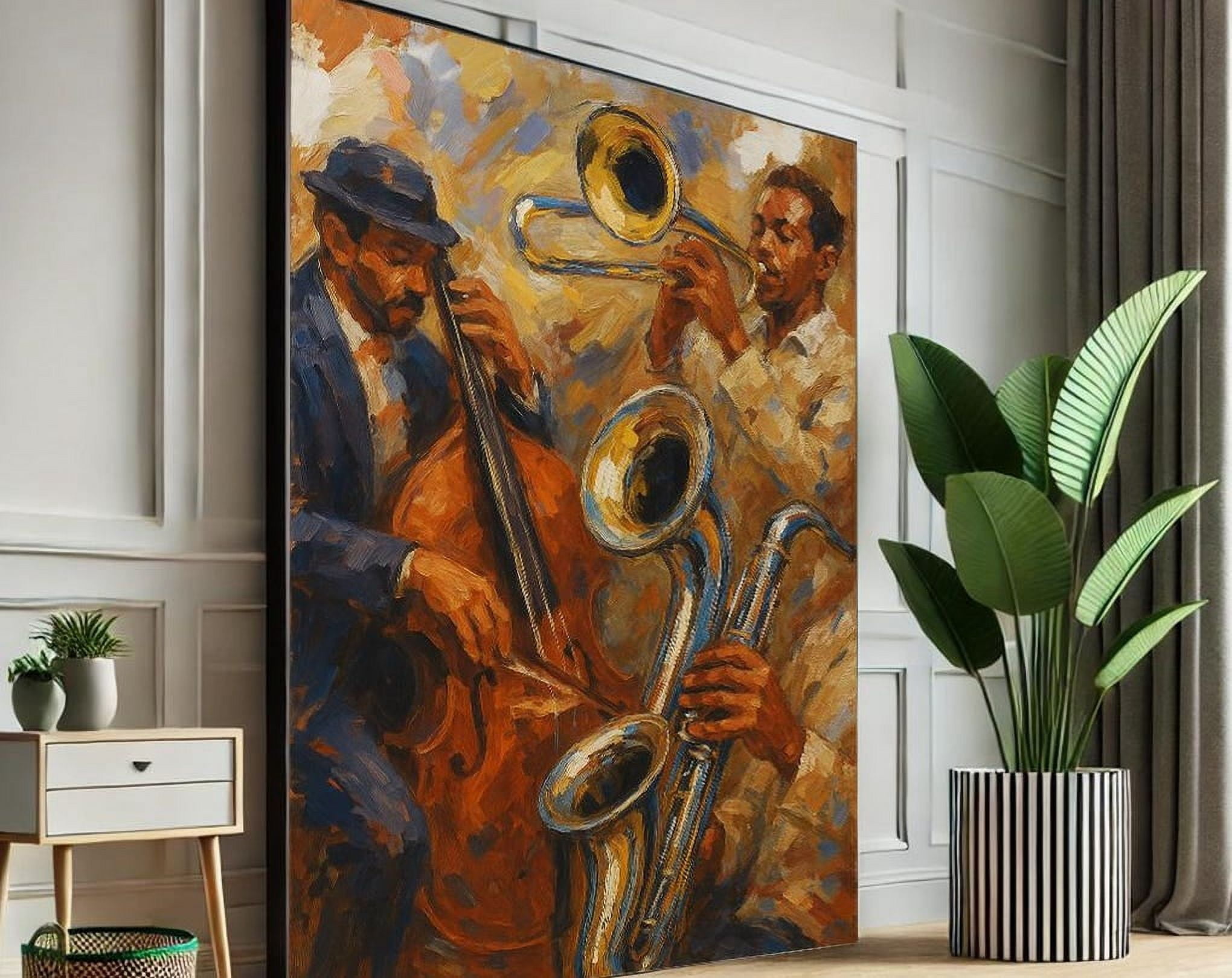 Kna Prints - 1 Pc Poster Jazz Musicians , Saxophone And Bass Art Print ...
