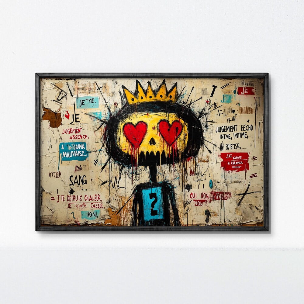 Kna Prints - 1 Pc Poster Je T'Aime Skull With Crown Art, Bold Modern ...
