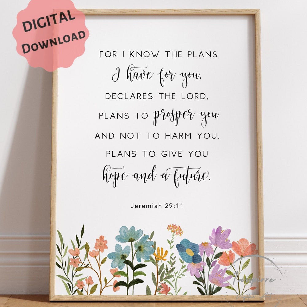 Kna Prints - 1 Pc Poster Jeremiah 29:11 Printable, Plans I Have For You ...