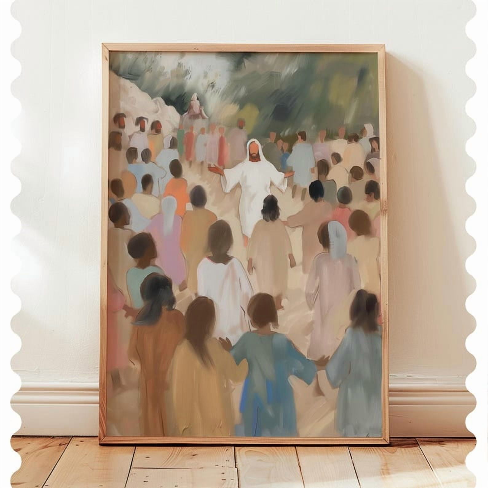 Kna Prints - 1 Pc Poster Jesus Bible Scene Printchristian Wall Art, Biblical Gathering Decor ...