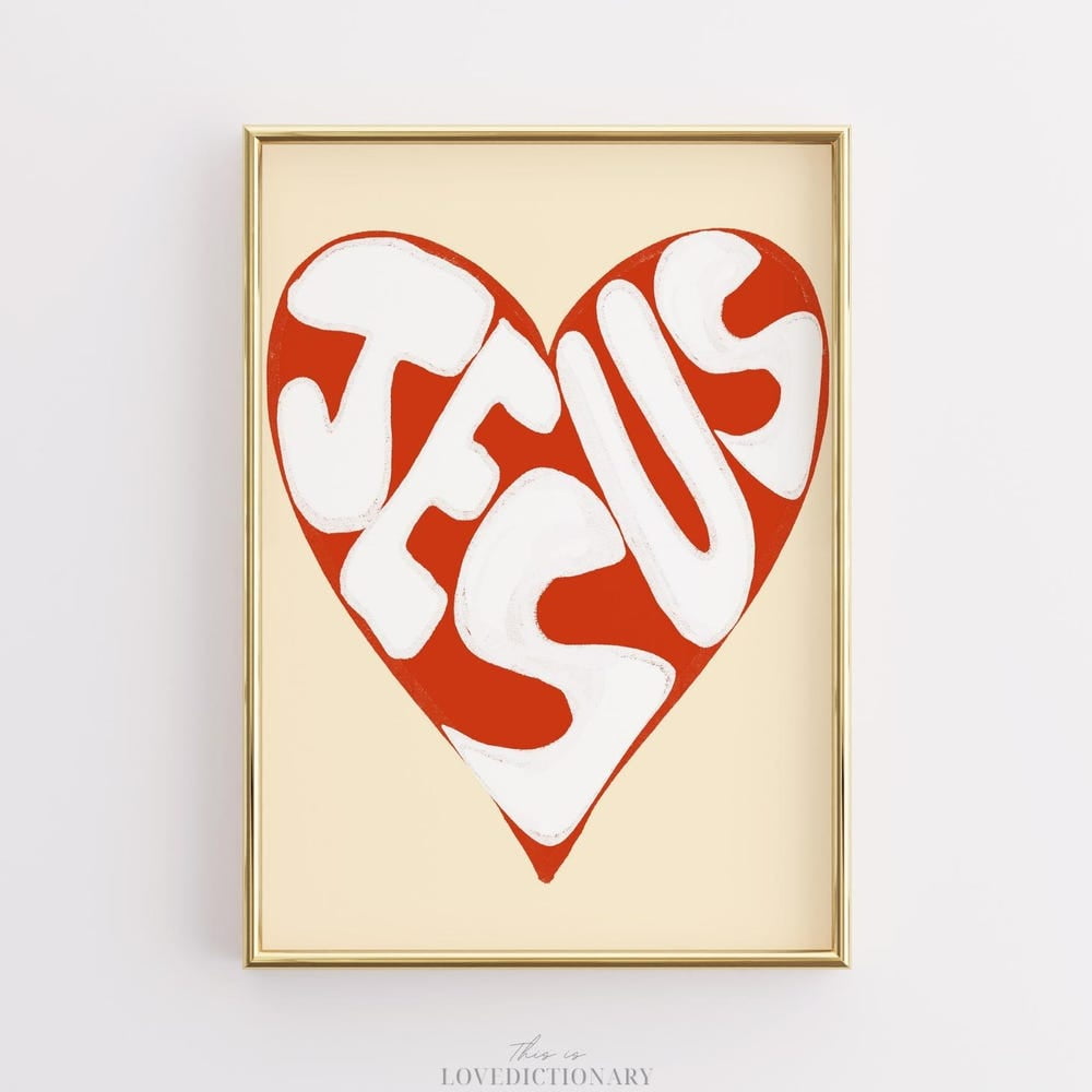 Kna Prints - 1 Pc Poster Jesus Heart Wall Art, Funny Christian ...