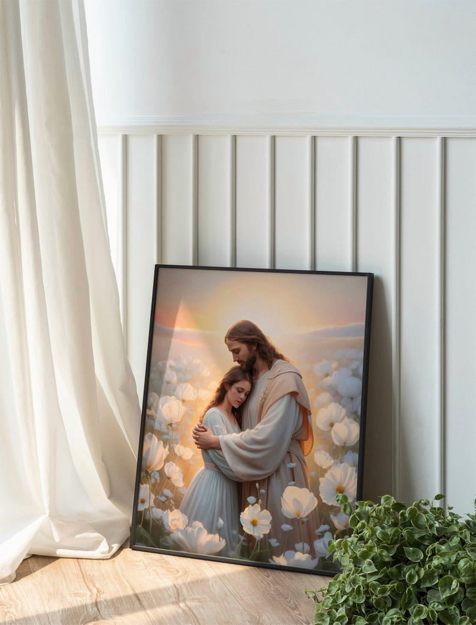 Kna Prints - 1 Pc Poster Jesus Hugging Girl Art, Christian Painting ...