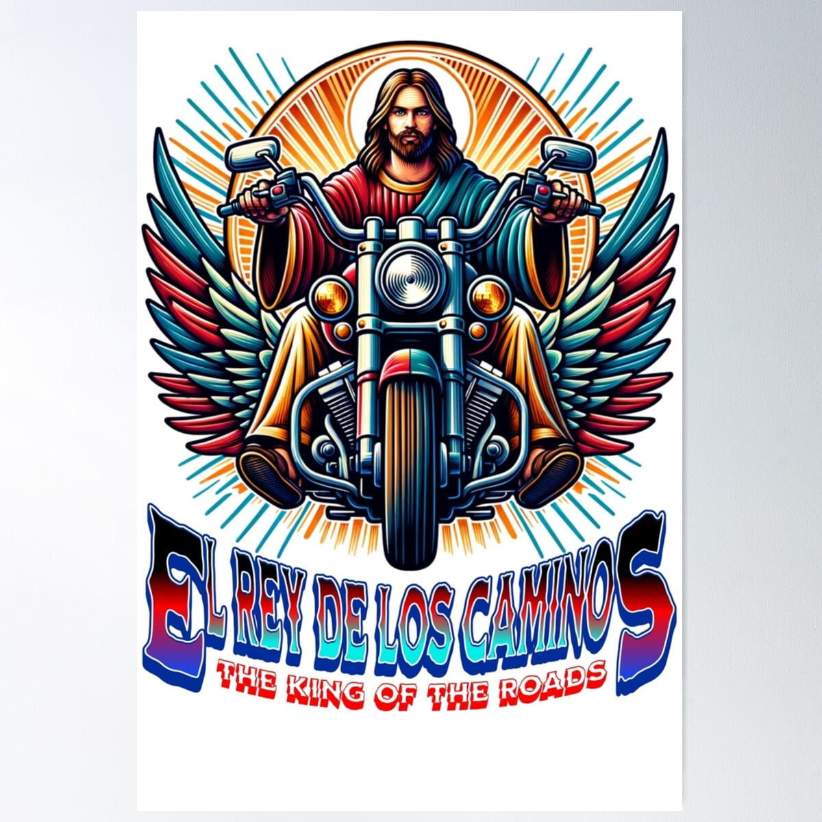 Kna Prints - 1 Pc Poster Jesus, The King Of The Roads (Jesus On Harley ...