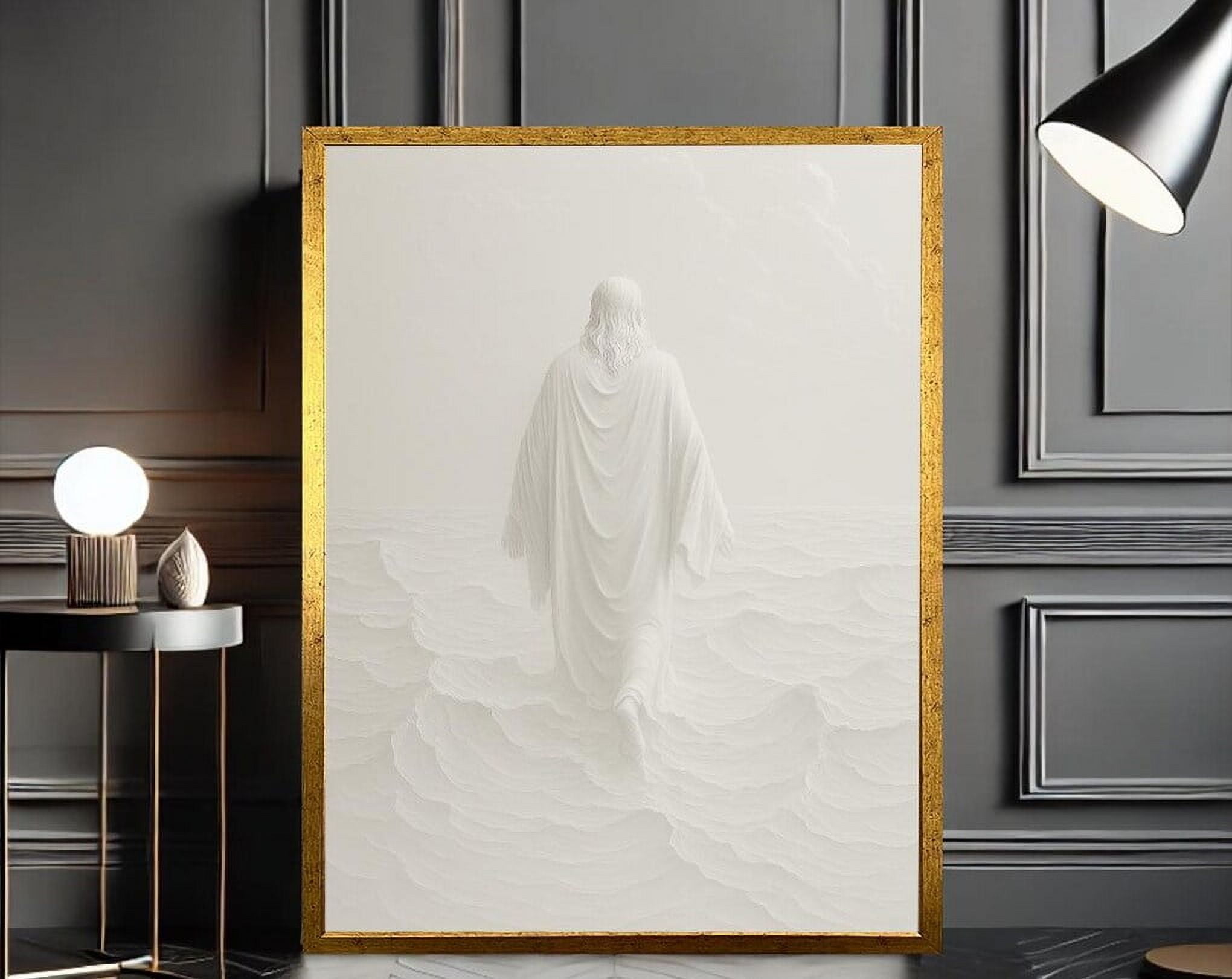 Kna Prints - 1 Pc Poster Jesus Walking On Water, Minimalist Religious Wall Art Print, Christian ...