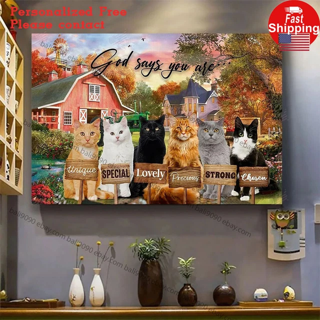 Kna Prints - 1 Pc Poster Jesus With Cats, God Says You Are Poster Home ...