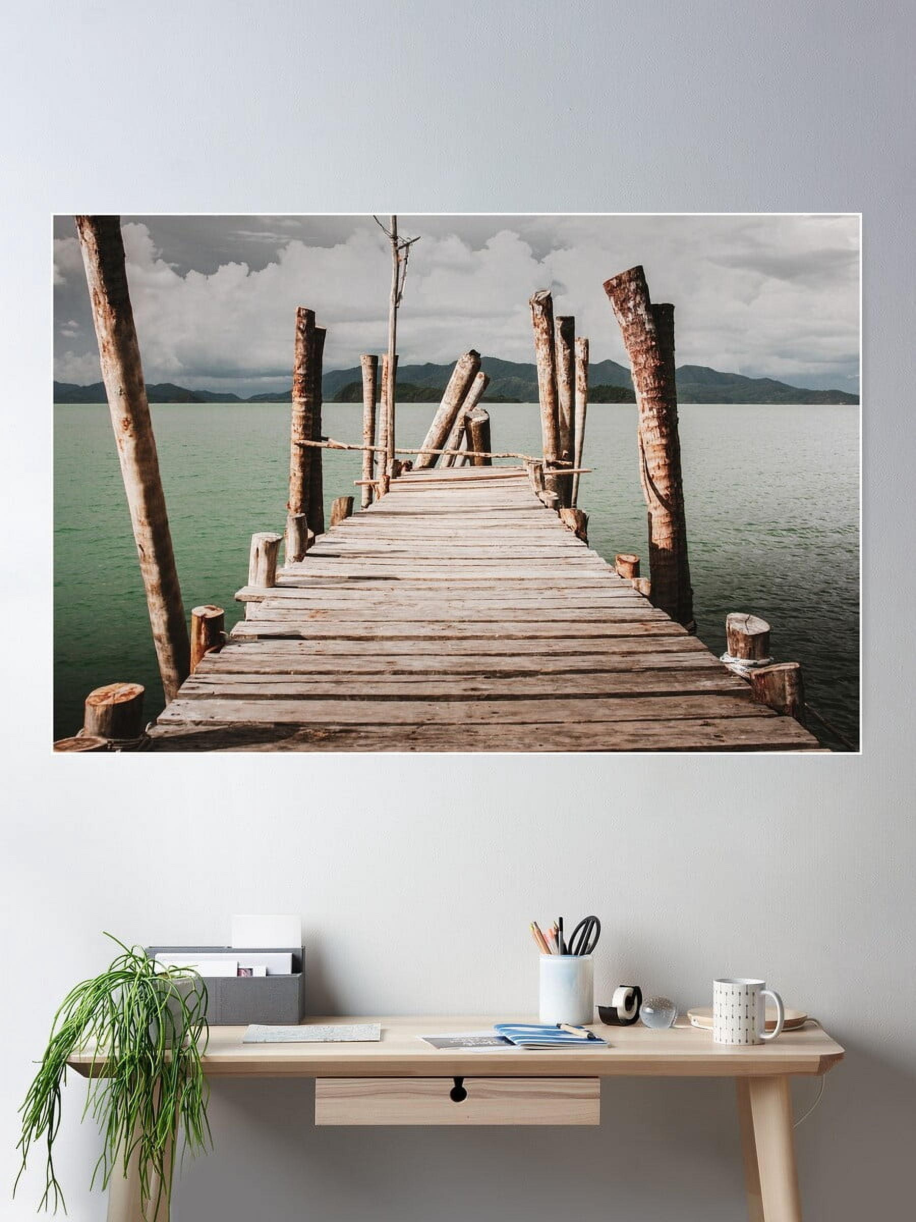 Kna Prints - 1 Pc Poster Jetty By The Sea, Moody View, UNFRAMED-24x36 ...