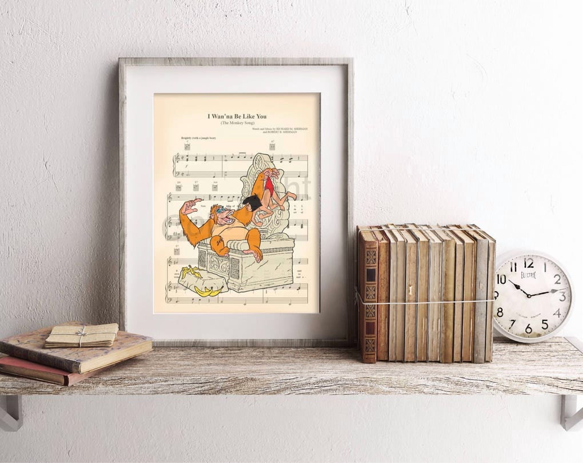 Kna Prints - 1 Pc Poster Jgle Book Mowgli And King Louie Sheet Music ...