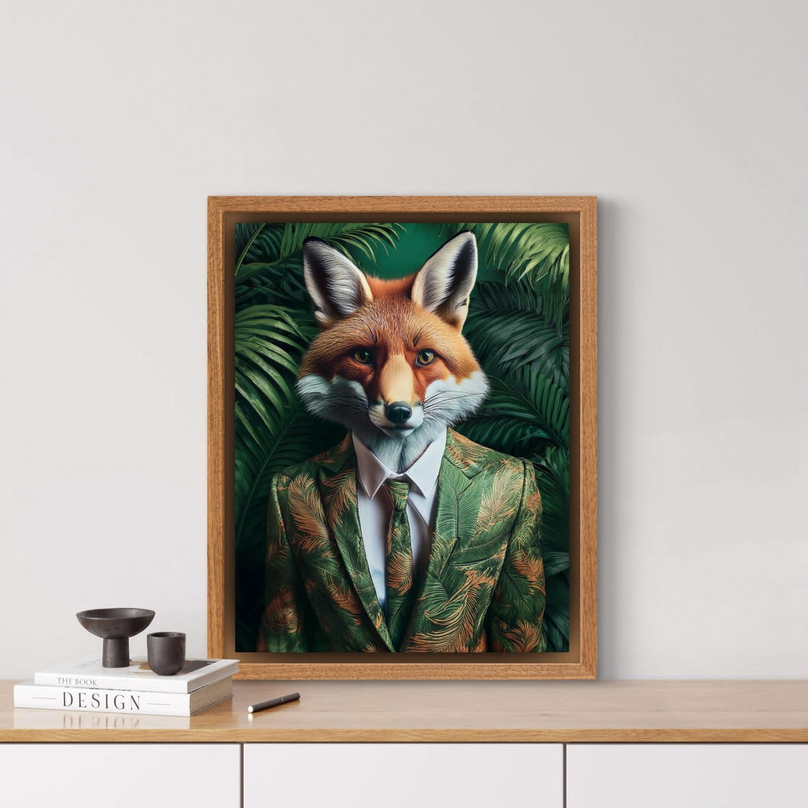 Kna Prints - 1 Pc Poster Jgle Fox In Suit, Ai Generated, Suit, Animal ...