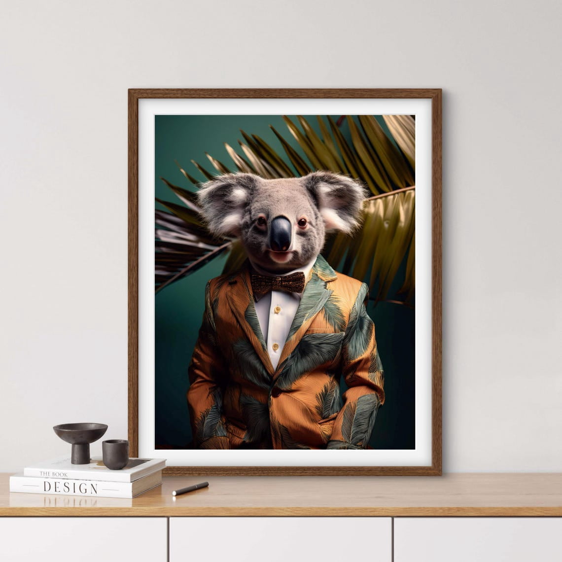 Kna Prints - 1 Pc Poster Jgle Koala In Suit, Ai Generated, Suit, Animal ...