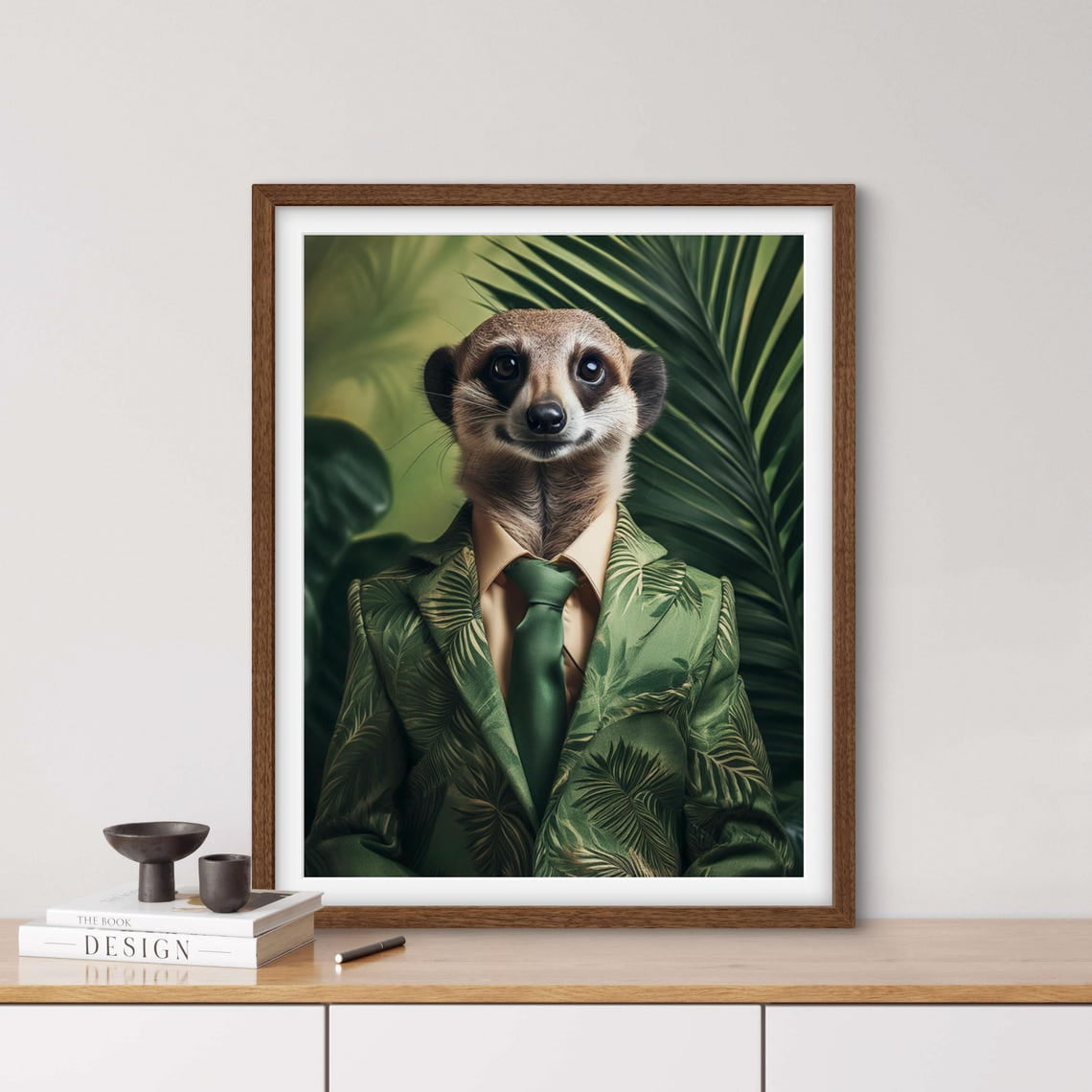Kna Prints - 1 Pc Poster Jgle Meerkat In Suit, Ai Generated, Suit ...
