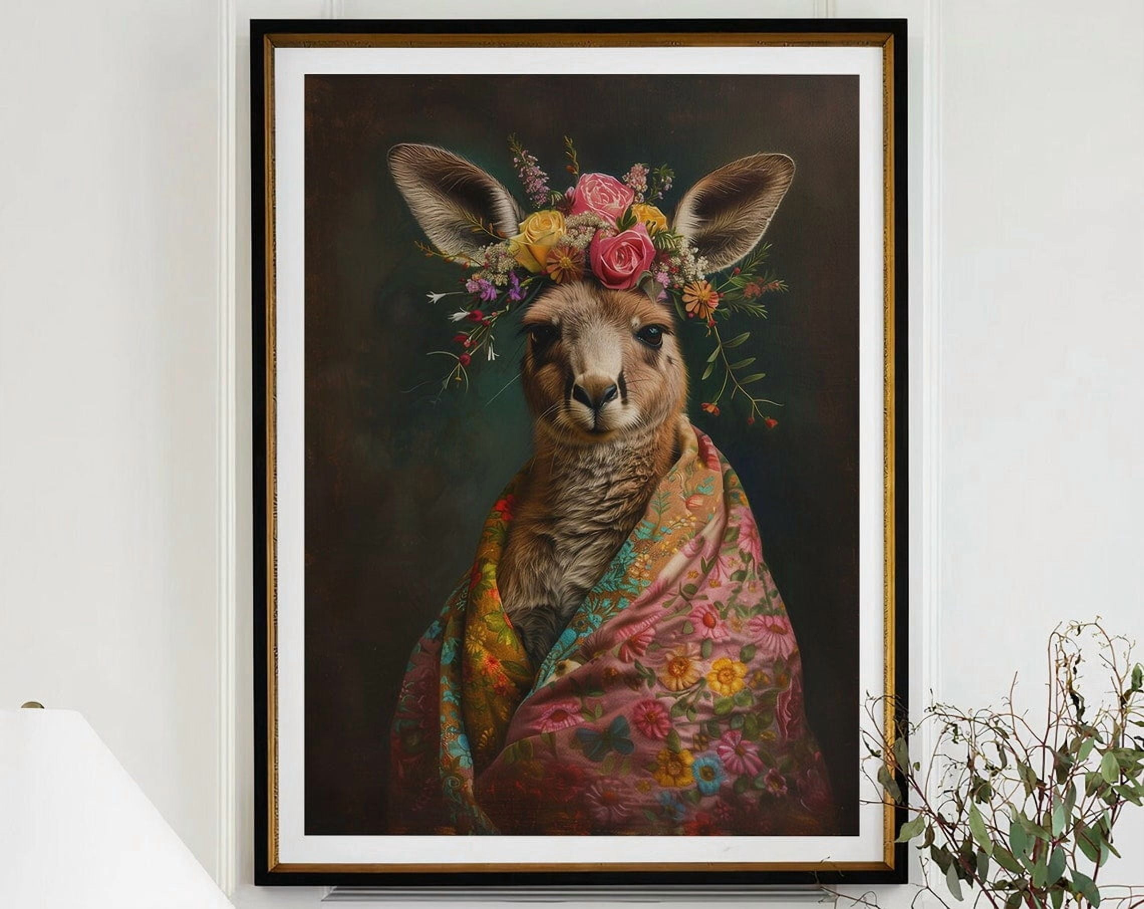 Kna Prints - 1 Pc Poster Kangaroo Maximalist Eclectic Animal Portrait ...