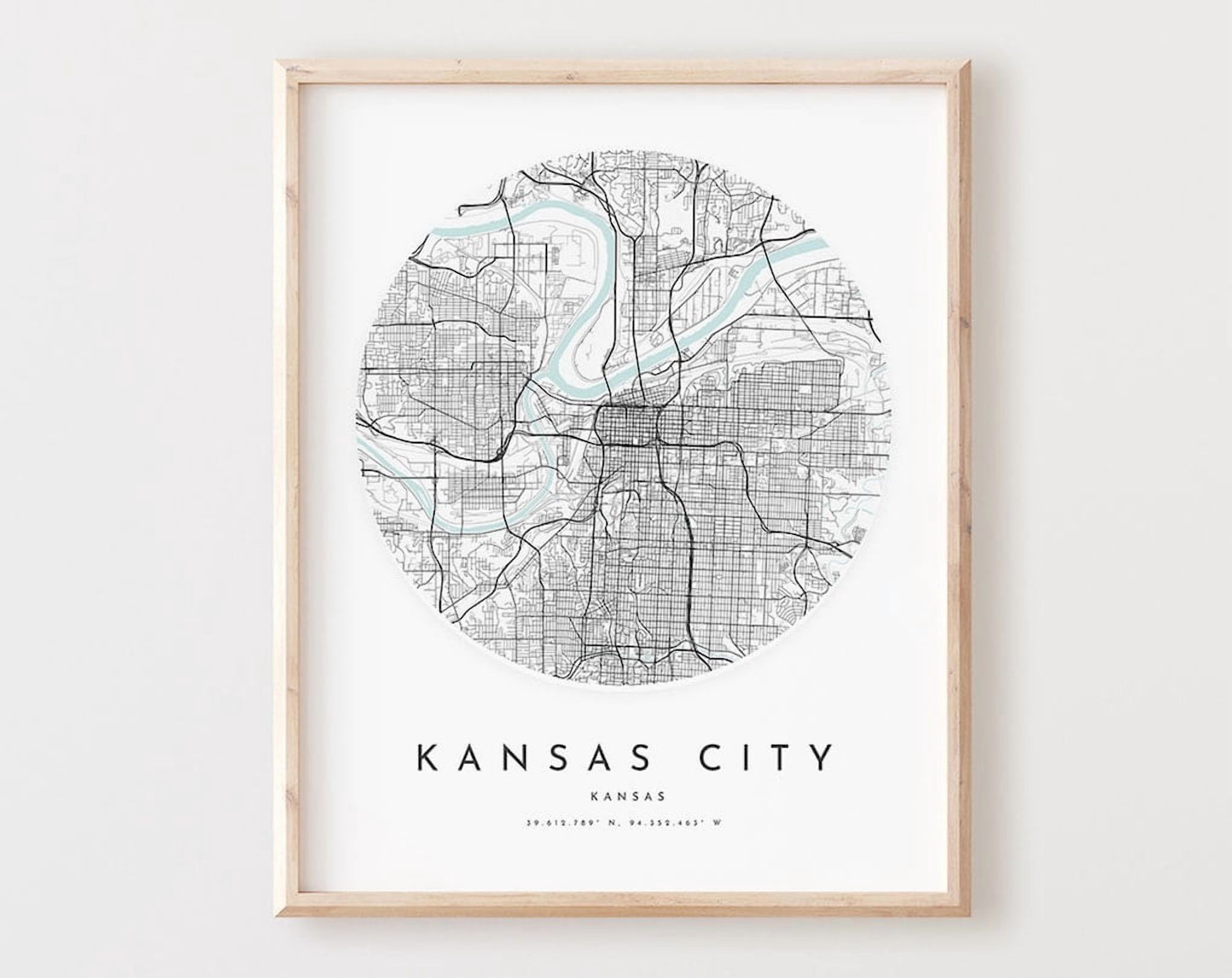 Kna Prints - 1 Pc Poster Kansas City Map Print, Kansas City Map City ...