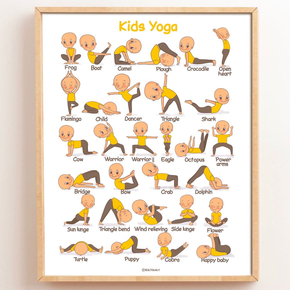 Kna Prints - 1 Pc Poster Kids Yoga Poster Homeschool Classroom Able ...