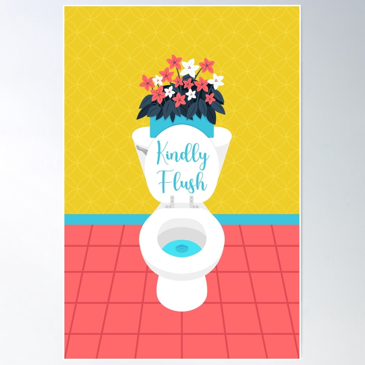 Kna Prints - 1 Pc Poster Kindly Flush Bathroom Art, UNFRAMED-12x18 ...