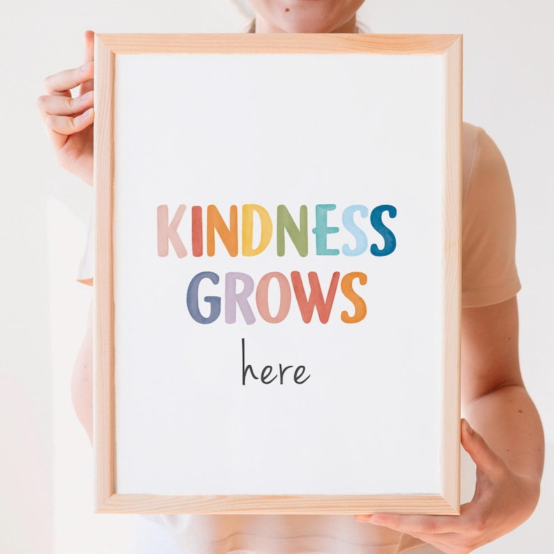 Kna Prints - 1 Pc Poster Kindness Grows Here, Therapy Office Decor ...