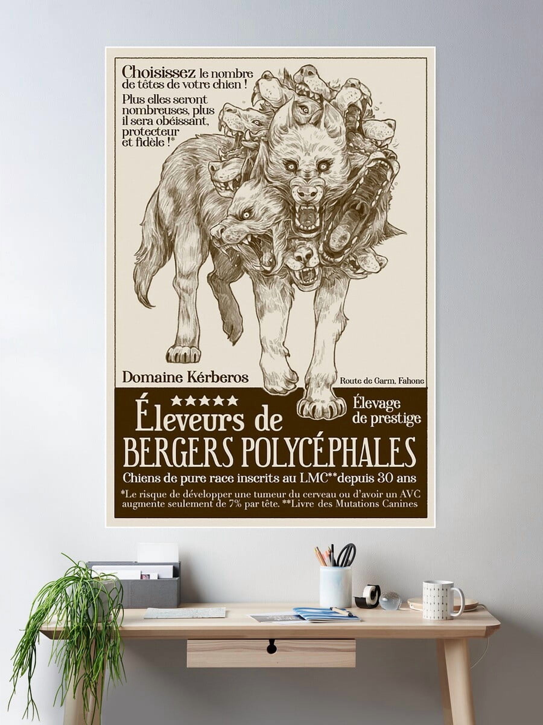 Kna Prints - 1 Pc Poster Krberos (Polycephalic Shepherds), UNFRAMED ...