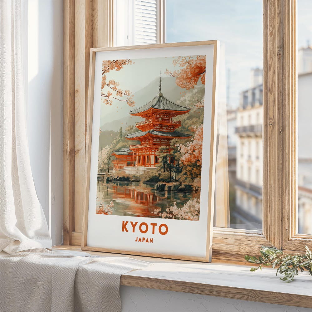 Kna Prints - 1 Pc Poster Kyoto Japan Travel Poster | Cherry Blossom ...