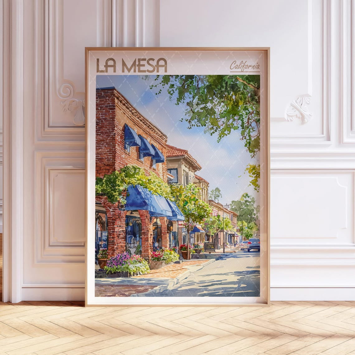 Kna Prints - 1 Pc Poster La Mesa Watercolor La Mesa Wall Art California Travel Printable City ...