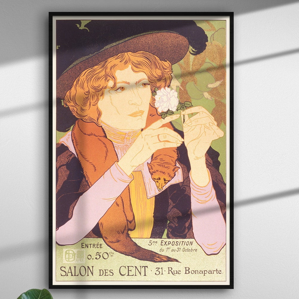 Kna Prints - 1 Pc Poster Lady Fox Fur Vintage Art Nouveau French Print ...