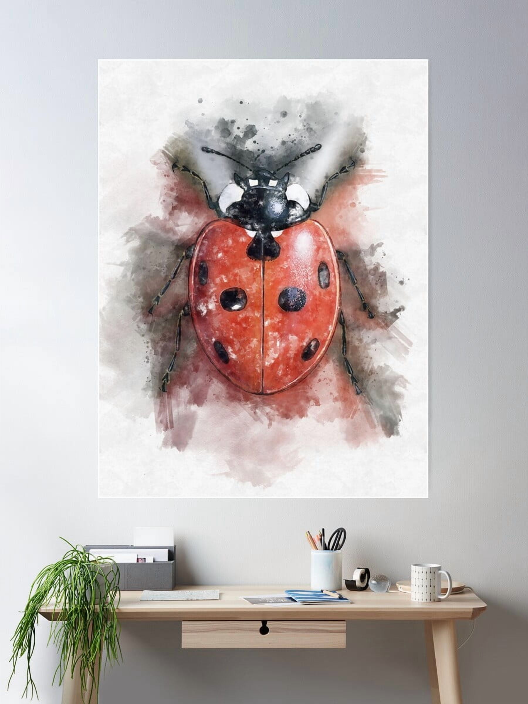 Kna Prints - 1 Pc Poster Ladybird Watercolour Portrait Print, UNFRAMED ...