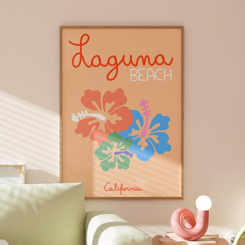 Kna Prints - 1 Pc Poster Laguna Beach Poster, Preppy Travel Wall Art ...