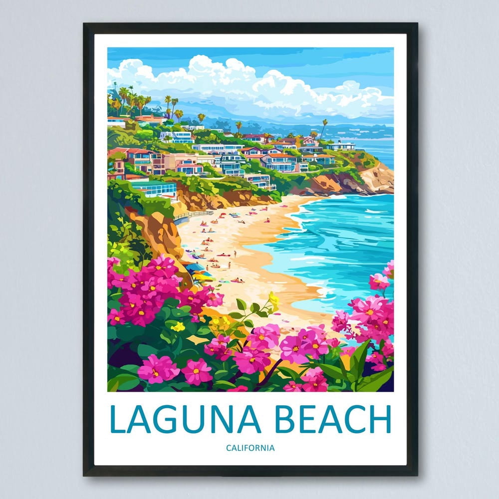 Kna Prints - 1 Pc Poster Laguna Beach Travel Poster California Wall Art ...