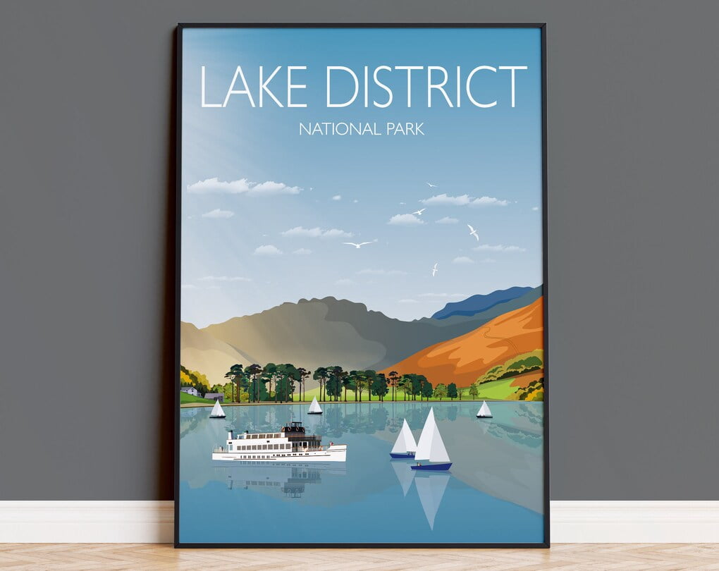 Kna Prints - 1 Pc Poster Lake District Print Wall Art, Travel Of Lake ...