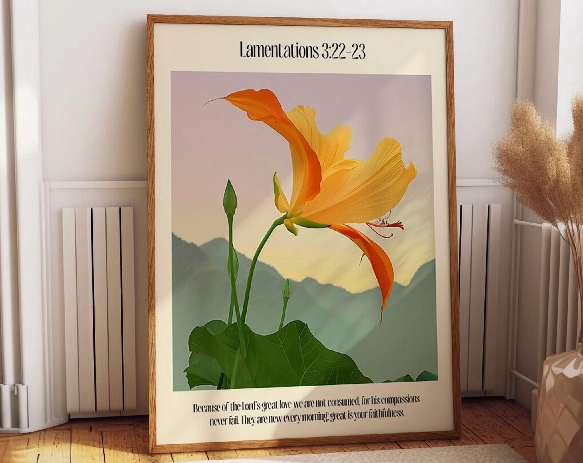 Kna Prints - 1 Pc Poster Lamentations 3:22-23 Bible Verse Wall ...