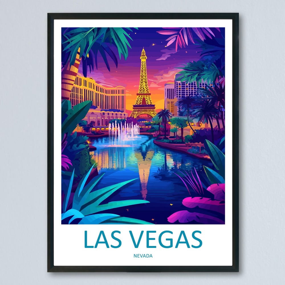 Kna Prints - 1 Pc Poster Las Vegas Travel Poster Nevada Wall Art ...