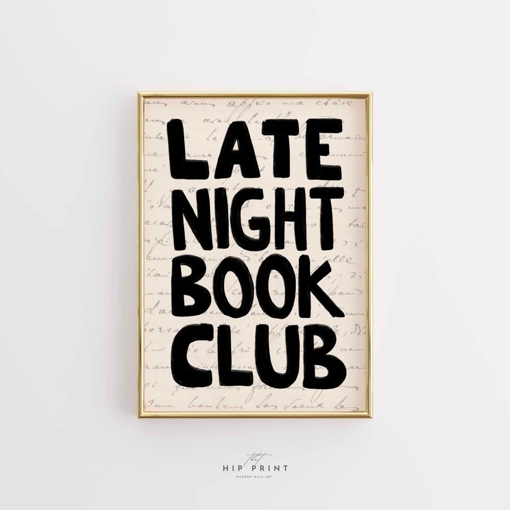 Kna Prints - 1 Pc Poster Late Night Book Club Print, Dark Academia Book Lover Wall Art, Moody ...