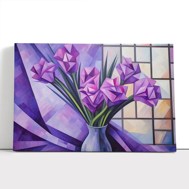 Kna Prints - 1 Pc Poster Lavender Flower Cubism No.2 Wall Art Poster ...