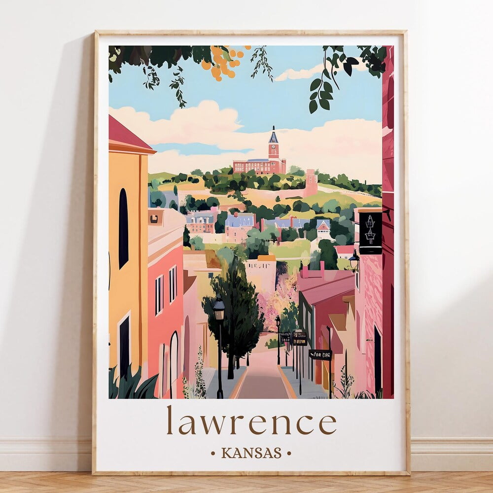 Kna Prints - 1 Pc Poster Lawrence Kansas Poster, College Town Wall Art Featuring The Historic ...