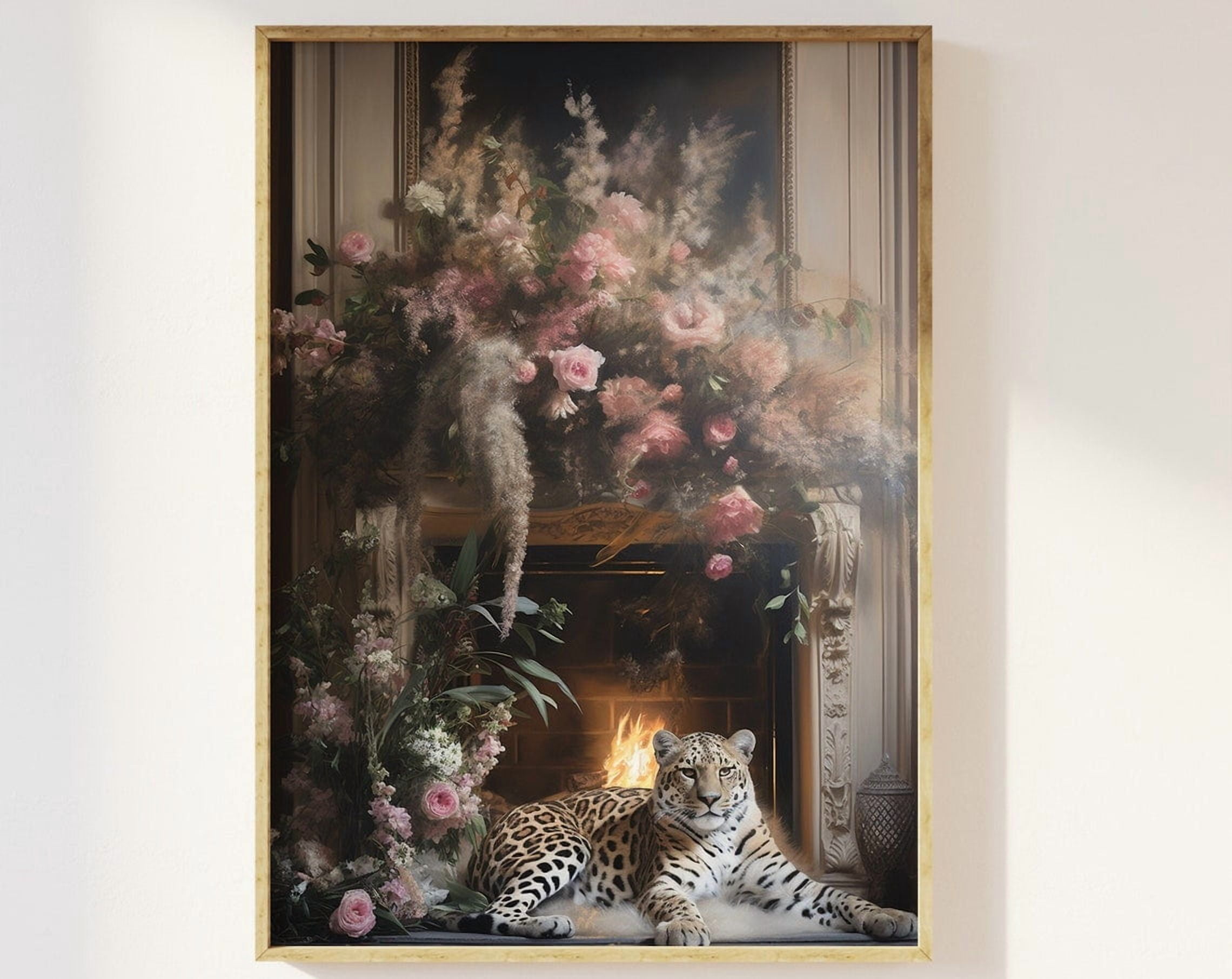 Kna Prints - 1 Pc Poster Leopard In Victorian Home Art Print ...