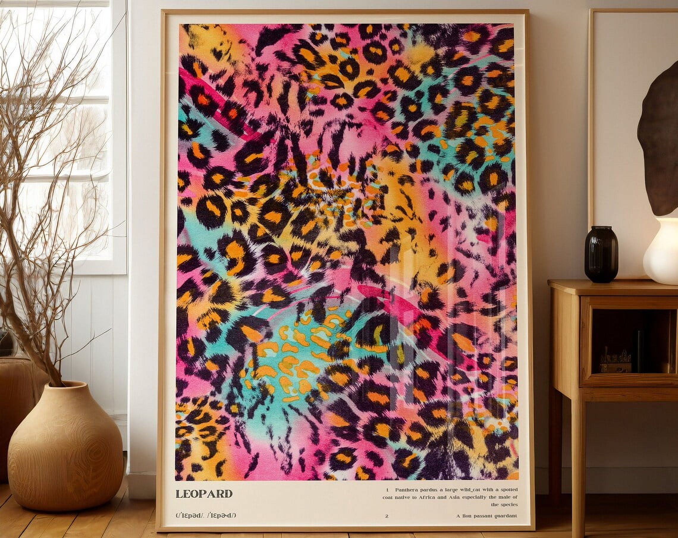 Kna Prints - 1 Pc Poster Leopard Wall Art, Photography Definition Print, Colorful Leopard ...