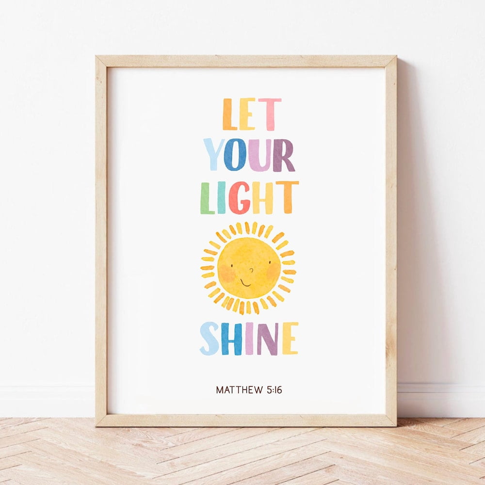 Kna Prints - 1 Pc Poster Let Your Light Shine Poster Christian Nursery ...