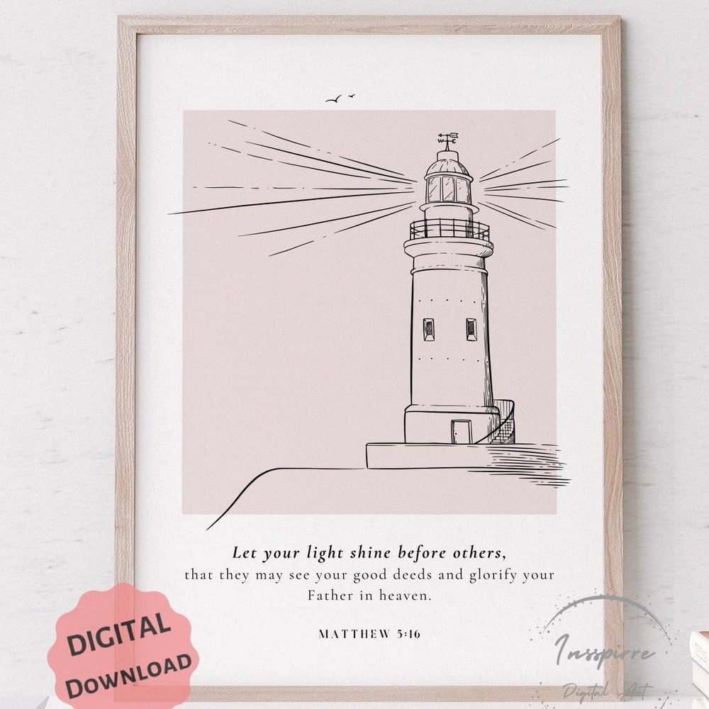 Kna Prints - 1 Pc Poster Let Your Light Shine Printable, Matthew 5:16 ...
