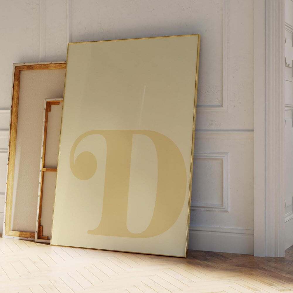 Kna Prints - 1 Pc Poster Letter D Poster, Butter Yellow Alphabet Letter ...