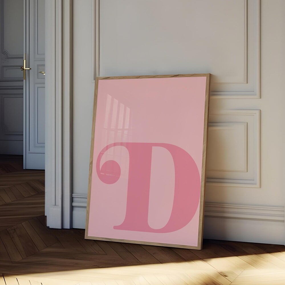 Kna Prints - 1 Pc Poster Letter D Poster, Pink Alphabet Letter Print ...