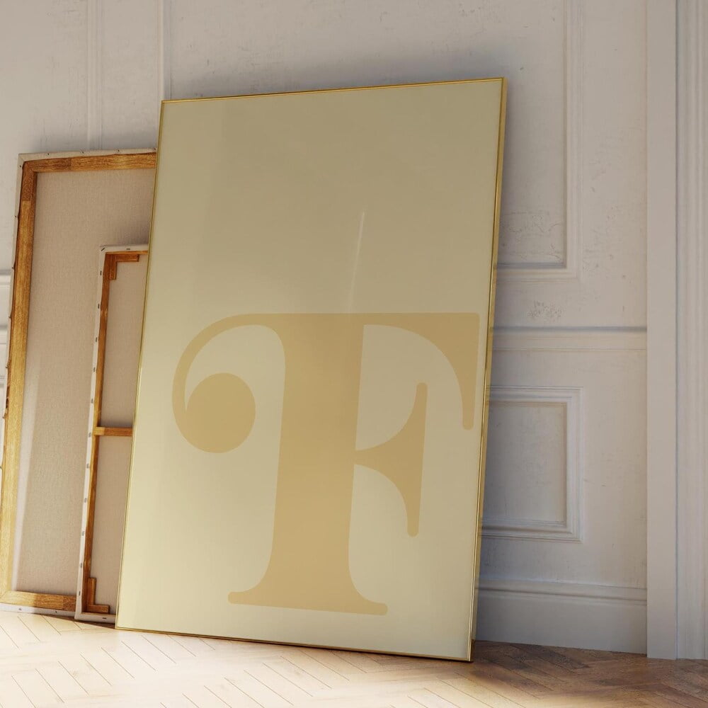Kna Prints - 1 Pc Poster Letter F Poster, Butter Yellow Alphabet Letter ...