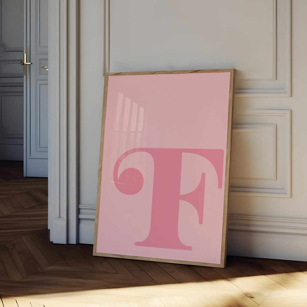 Kna Prints - 1 Pc Poster Letter F Poster, Pink Alphabet Letter Print ...